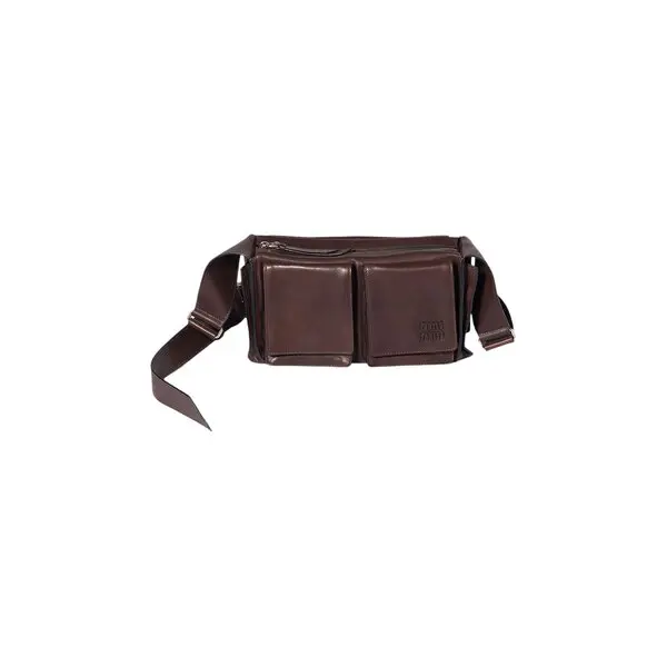 Miu Miu Utilitaire Nappa Shoulder Bag - Brown
