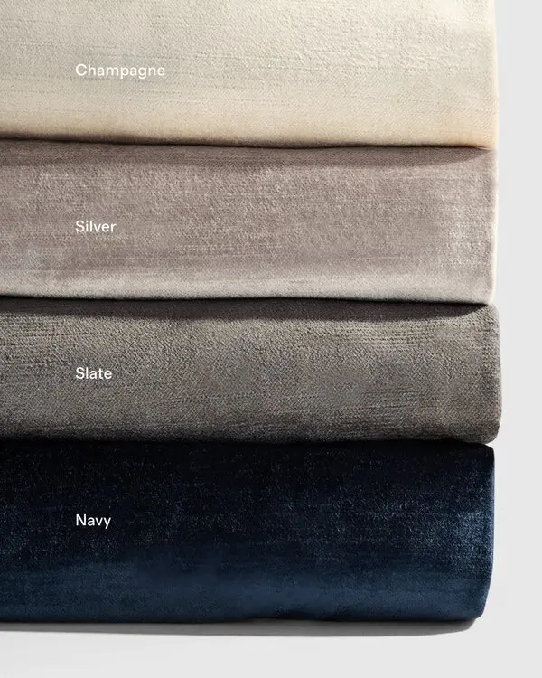 Quince Luster Velvet True Blackout Curtain Single Panel - Navy
