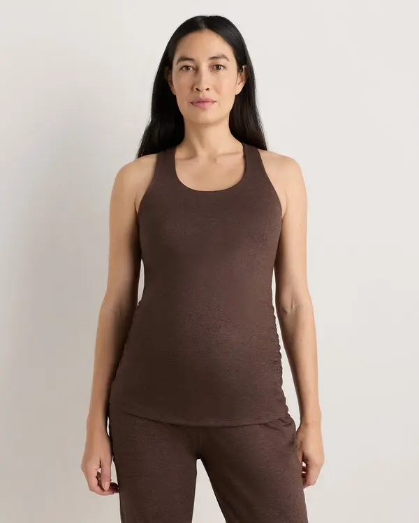 Quince Maternity Tank Top - Heather Espresso