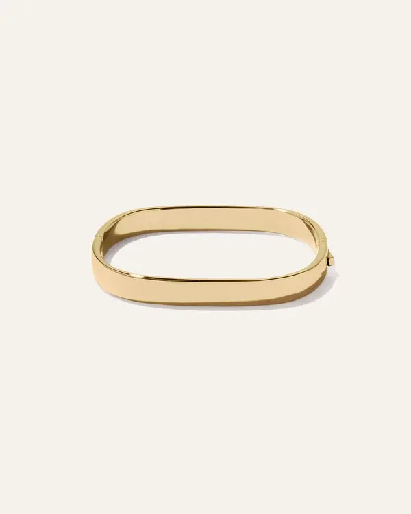 Quince Rectangular Bold Bangle - Gold Vermeil