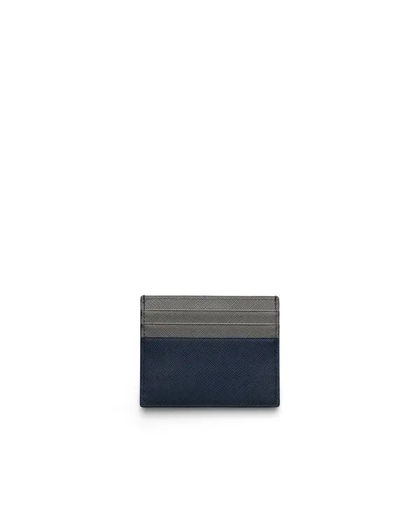 Prada Saffiano Leather Card Holder - Blue
