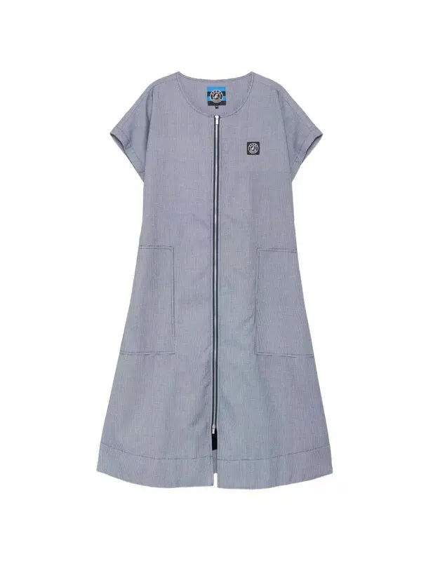 AGNES B. Checked Midi Dress - Blue