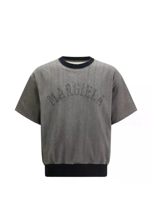 MAISON MARGIELA Logo-print Short-sleeved Sweatshirt - Grey