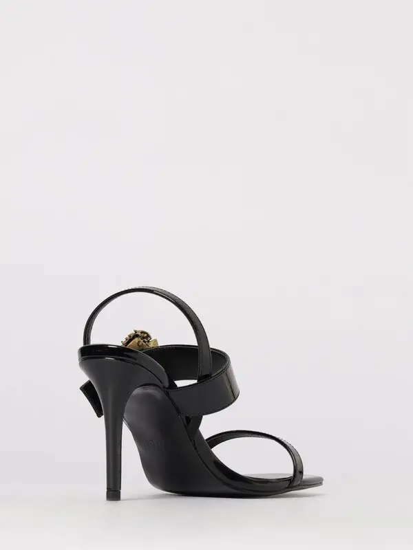 Versace Patent Leather Stiletto Sandals - Black