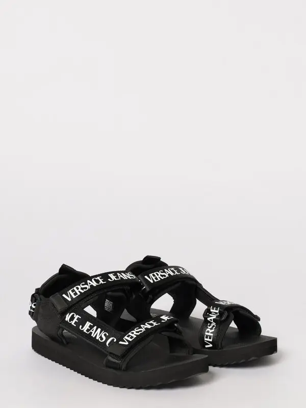 Versace Fabric Sandals With Printed Logo