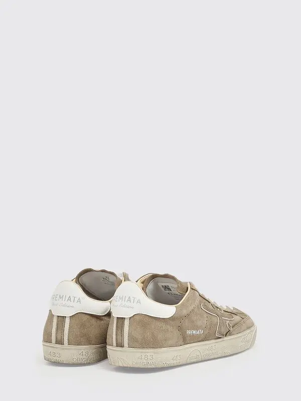 Premiata Steven Embellished Suede Low Top Sneakers - Mud