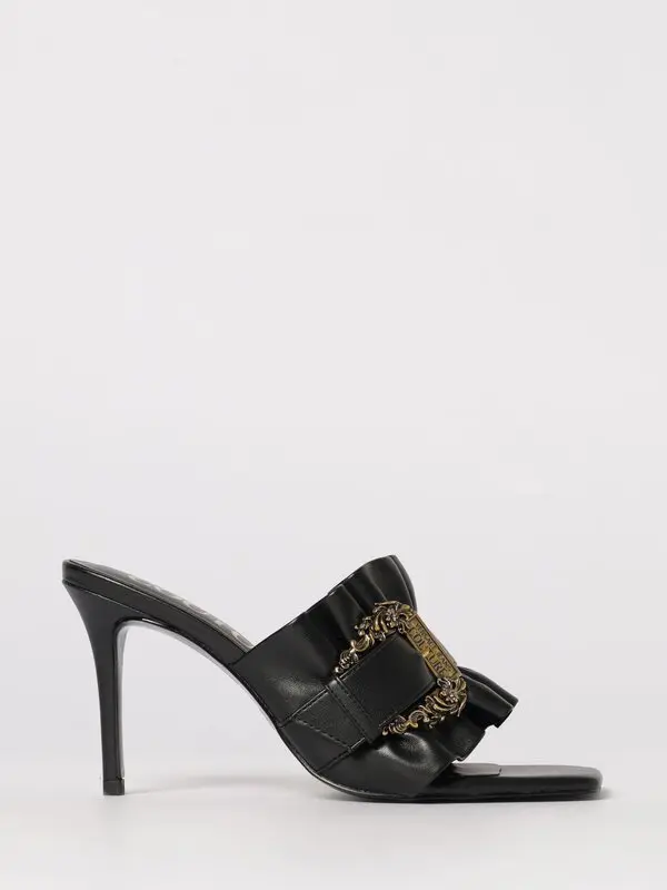 Versace Ruched Faux Leather Mules