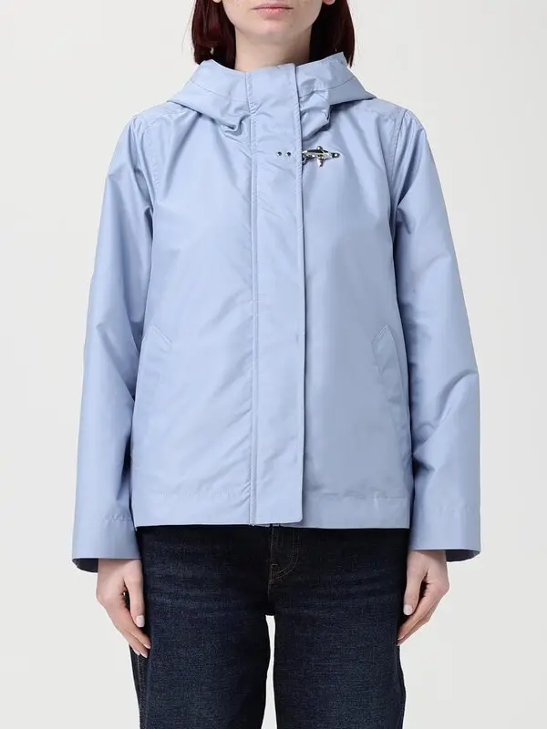 FAY Hooded Parka In Technical Poplin - Gnawed Blue