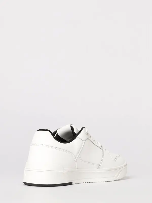 Versace Leather Sneakers With Logo Print