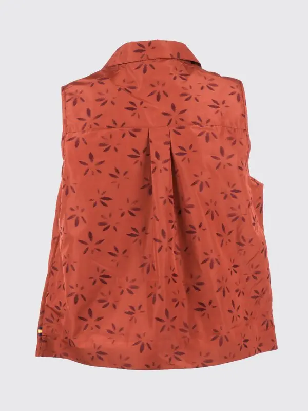 K-WAY Sleeveless Floral Print Blouse With Classic Collar - Brown