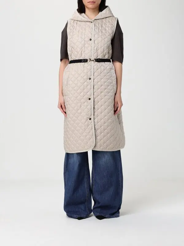 Max Mara Camille Quilted Nylon Vest - Natural