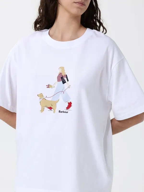 Barbour Cotton T-shirt With Graphic Print And Contrast Logo