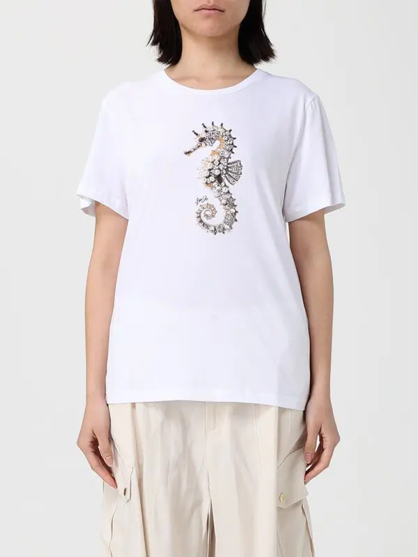 Liu Jo Embellished Seahorse T-shirt - White