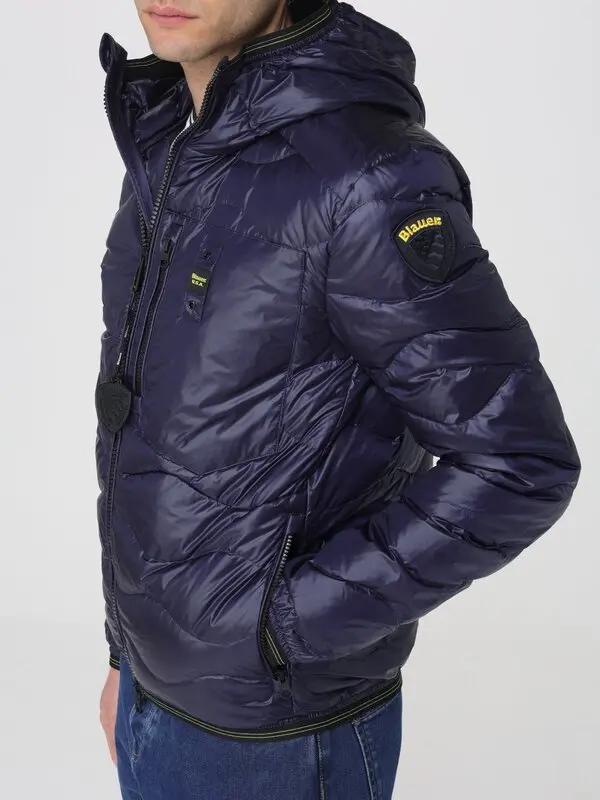 BLAUER. Quilted Padded Nylon Down Jacket - Blue