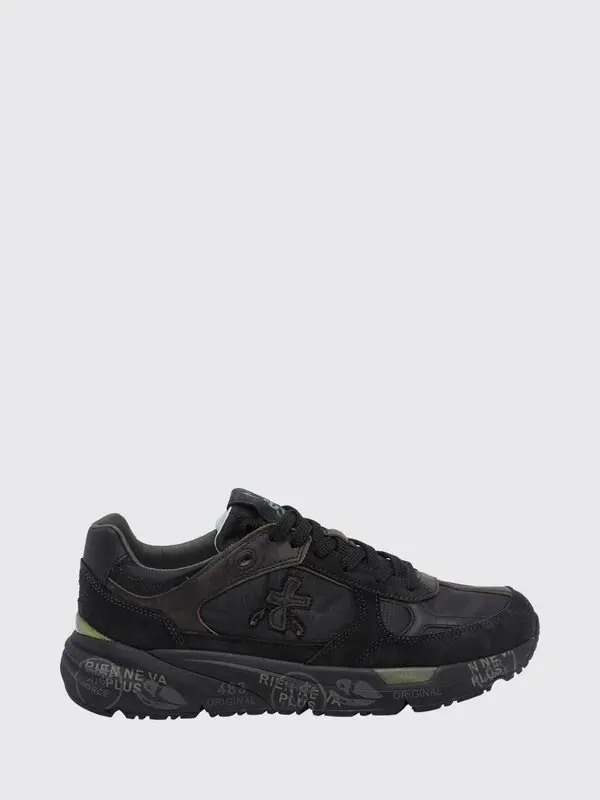 Premiata Mase Suede And Canvas Lace-up Sneakers - Black