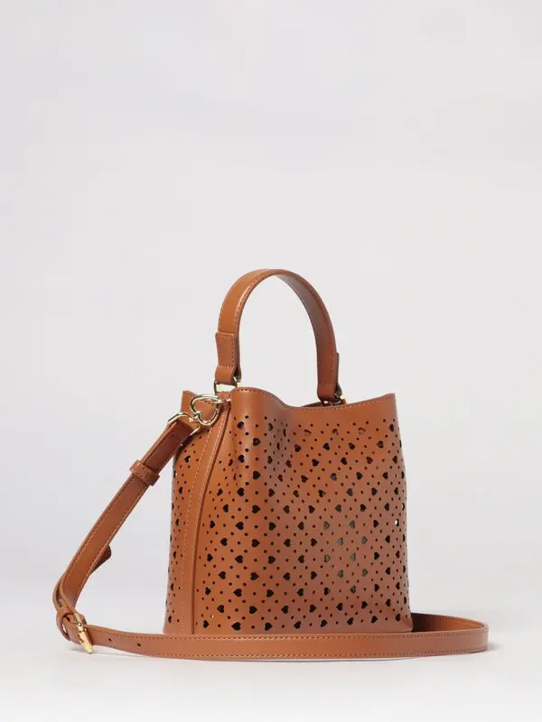 Moschino Perforated Heart Bucket Bag