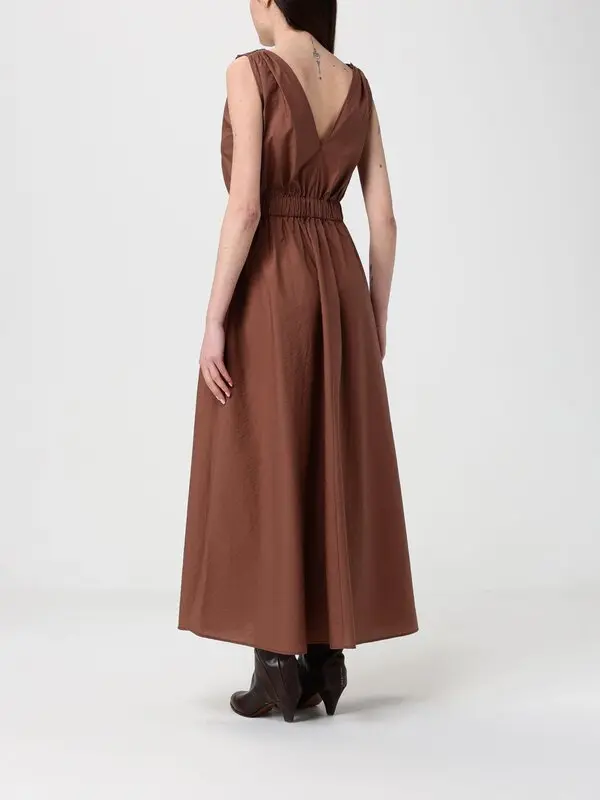 Brunello Cucinelli Cotton Belted Maxi Dress - Red