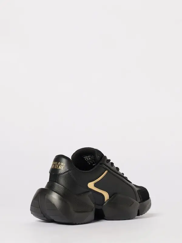 Versace La Greca" Lace Up Sneakers - Black