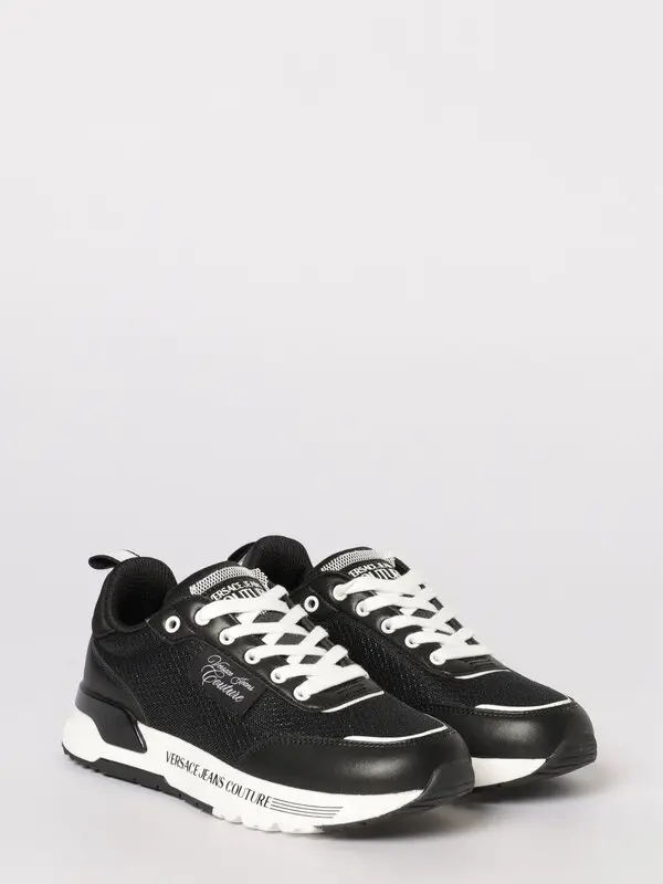 Versace Mesh Lace-up Low Top Sneakers - Black