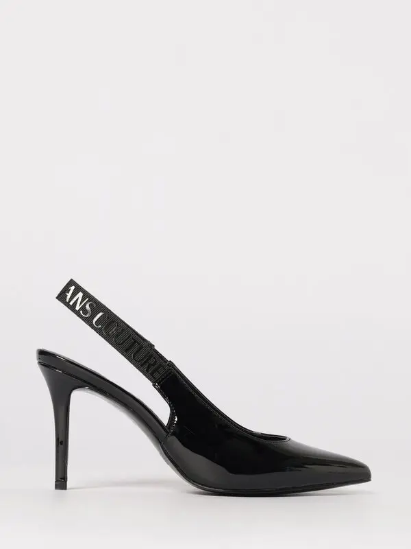 Versace Patent Leather Slingback Pumps - Black