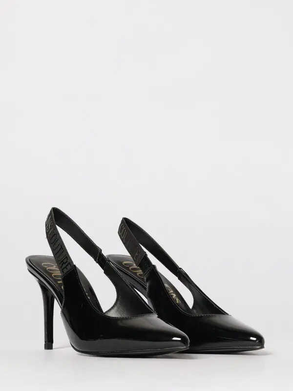 Versace Patent Leather Slingback Pumps - Black
