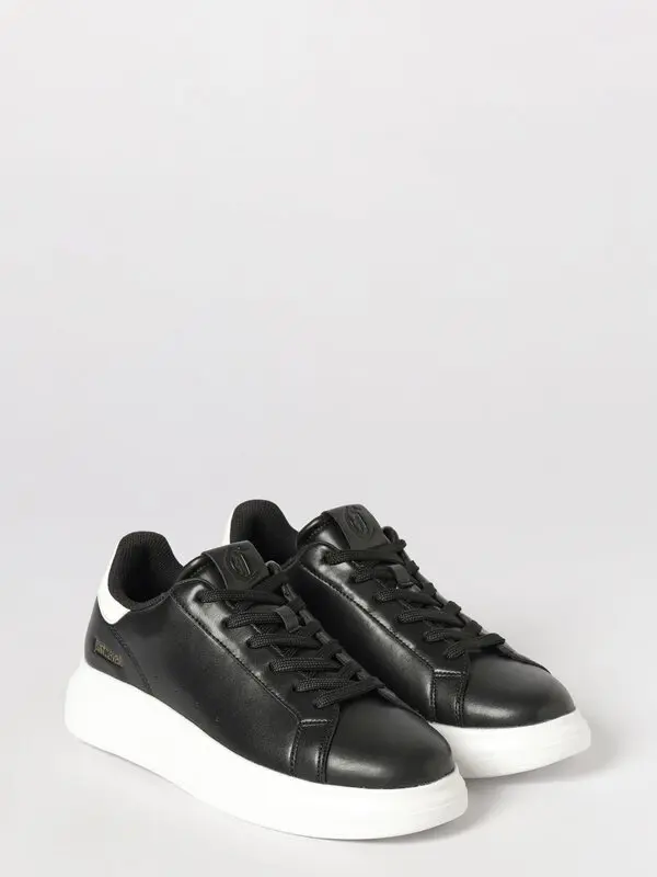 Just Cavalli Leather Sneakers - Black