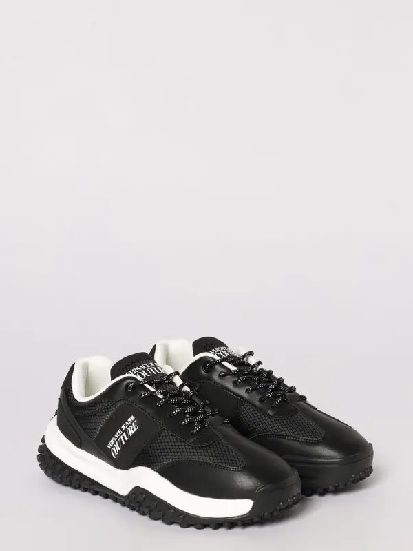 Versace Leather And Nylon Sneakers