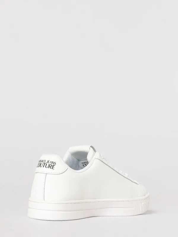 Versace Leather Sneakers With Baroque Print - White