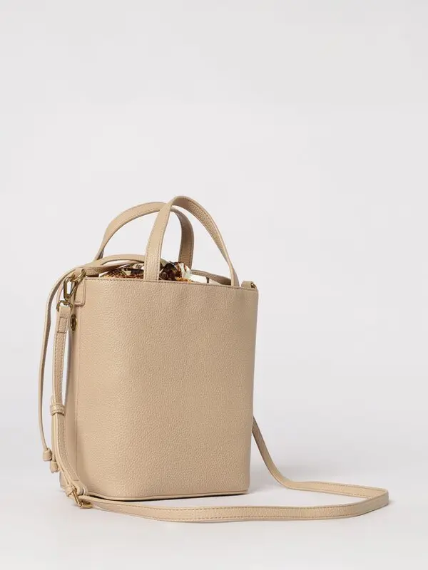 Just Cavalli Grained Faux Leather Bucket Bag With Metal Eyelets