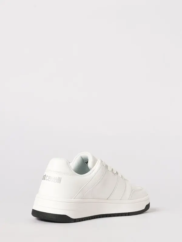 Just Cavalli Leather Sneakers With Stud Embellishments And Perforated Round Toe