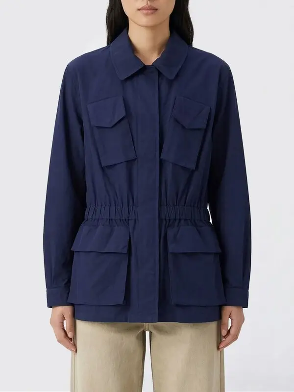 Aspesi Cotton Jacket With Classic Collar And Elasticated Waist