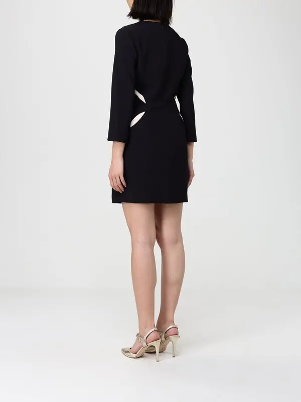 Elisabetta Franchi Mini Sheath Dress With Metallic Logo Detail - Black