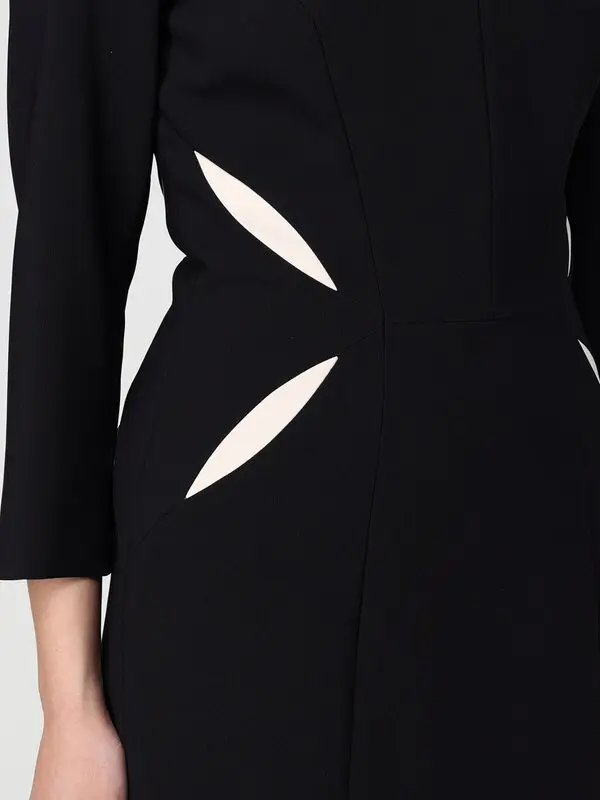 Elisabetta Franchi Mini Sheath Dress With Metallic Logo Detail - Black
