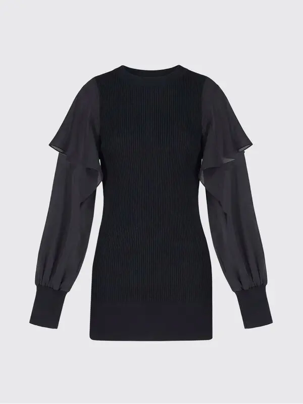 Sacai Cotton Knit Jumper With Balloon Sleeves