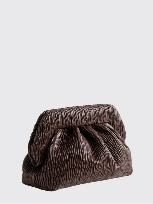 THEMOIRE Textured Clutch - Brown
