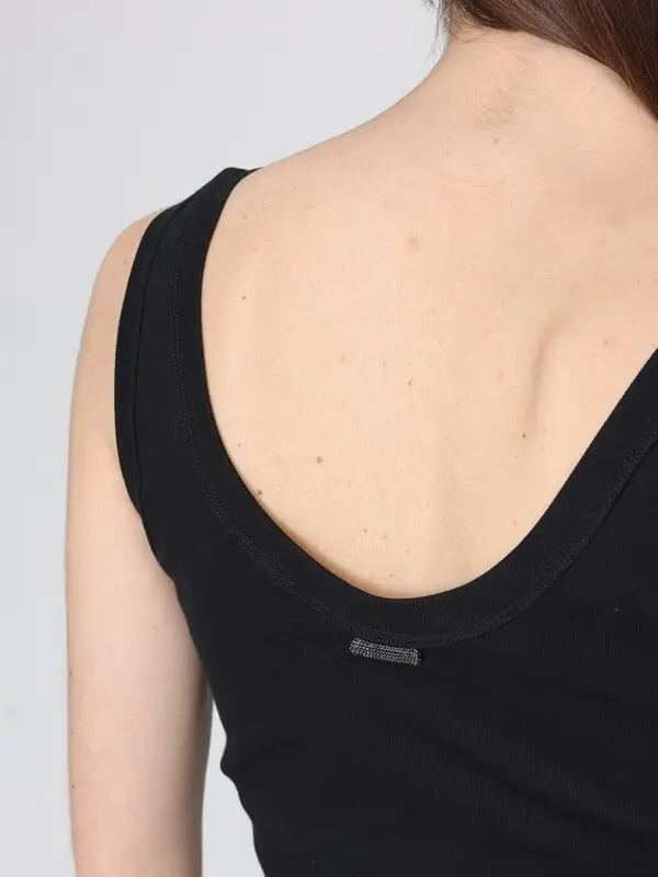 Brunello Cucinelli Cotton Sleeveless Top - Black