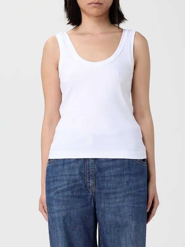 Brunello Cucinelli Cotton Sleeveless Top - White