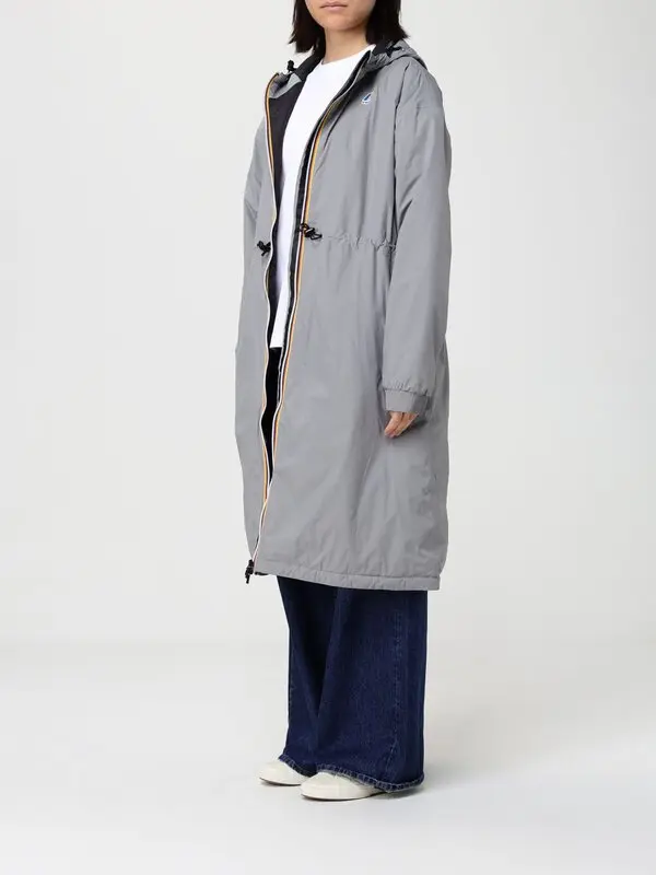K-WAY Le Vrai 4.0 Delia Warm Technical Fabric Hooded Windbreaker - Grey