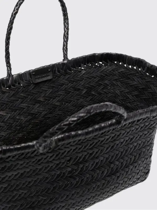 Dragon Diffusion Triplo Salto Woven Leather Handbag - Black