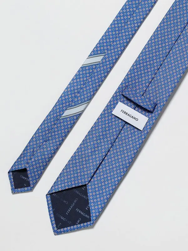 FERRAGAMO Printed Neck Tie - Gnawed Blue