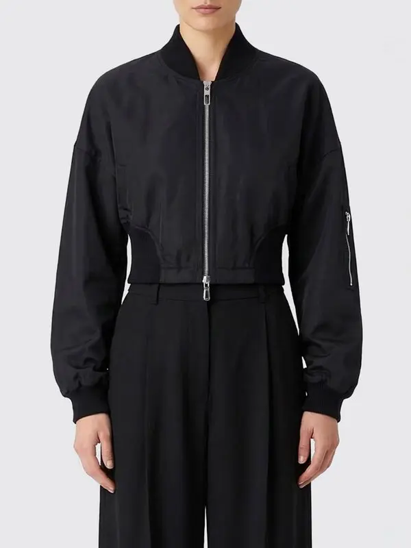 Sportmax Cropped Bomber Jacket - Black