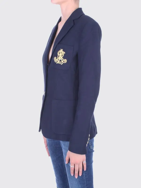 Ralph Lauren Single-breasted Cotton Blend Blazer - Blue