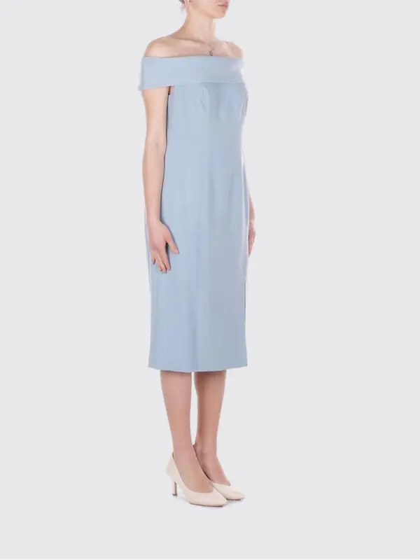 Ralph Lauren Off-the-shoulder Midi Dress With Slit - Navy