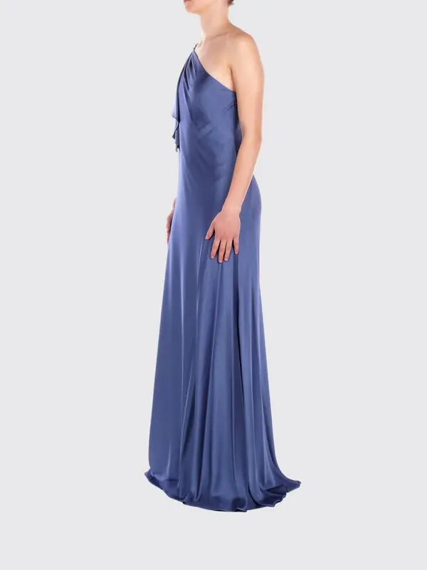 Ralph Lauren One-shoulder Satin Gown With Bow Appliqu