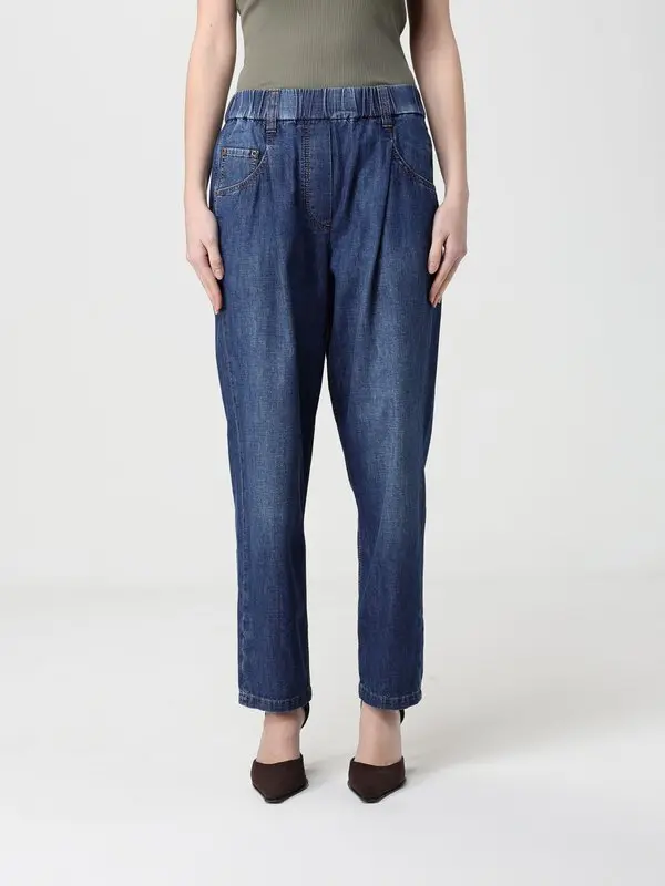 Brunello Cucinelli Baggy Fit Cotton Denim Jeans - Blue