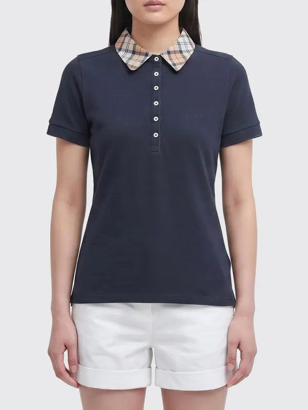 Barbour Cotton Polo Shirt With Check Collar