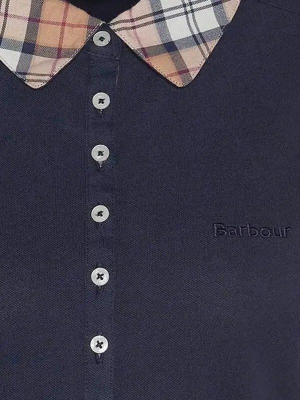 Barbour Cotton Polo Shirt With Check Collar