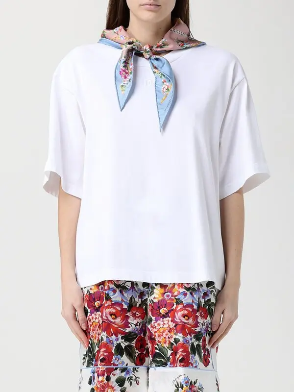 Dolce & Gabbana Cotton T-shirt With Scarf Detail