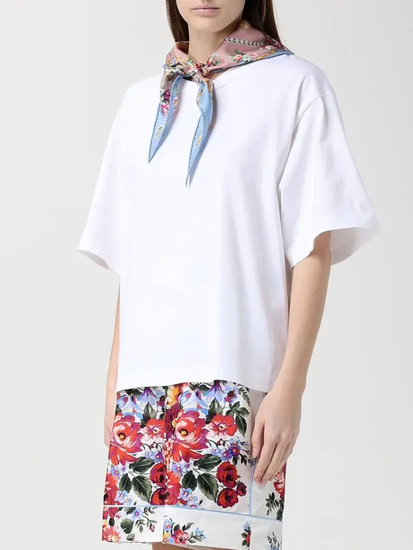 Dolce & Gabbana Cotton T-shirt With Scarf Detail