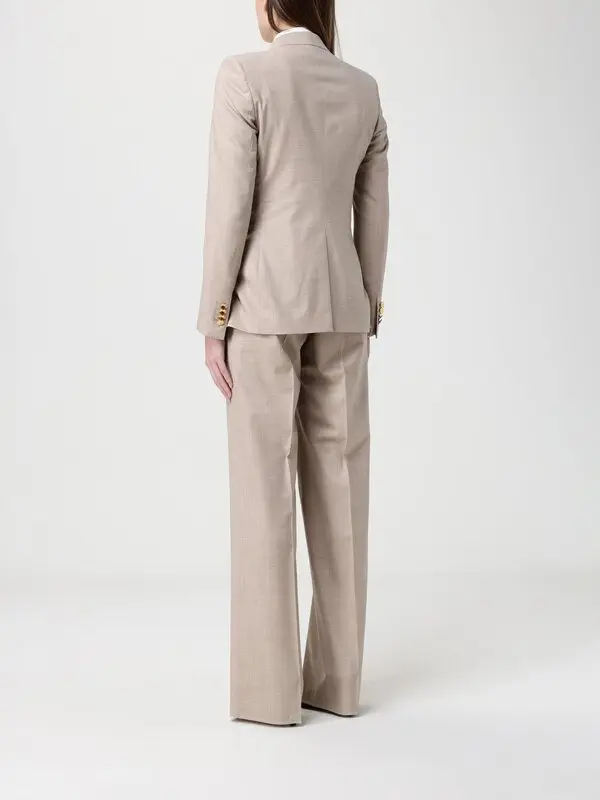 Tagliatore Double-breasted Suit In Linen Blend - Beige